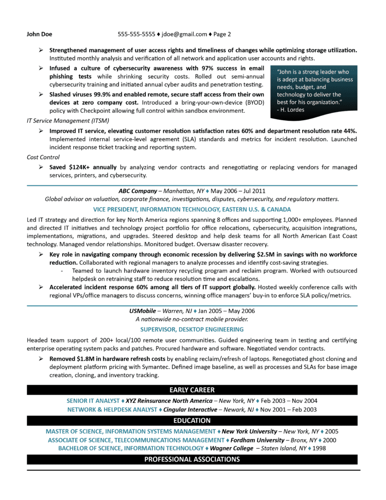 Chief Technology Officer (CTO) Resume Examples & Guide 2023