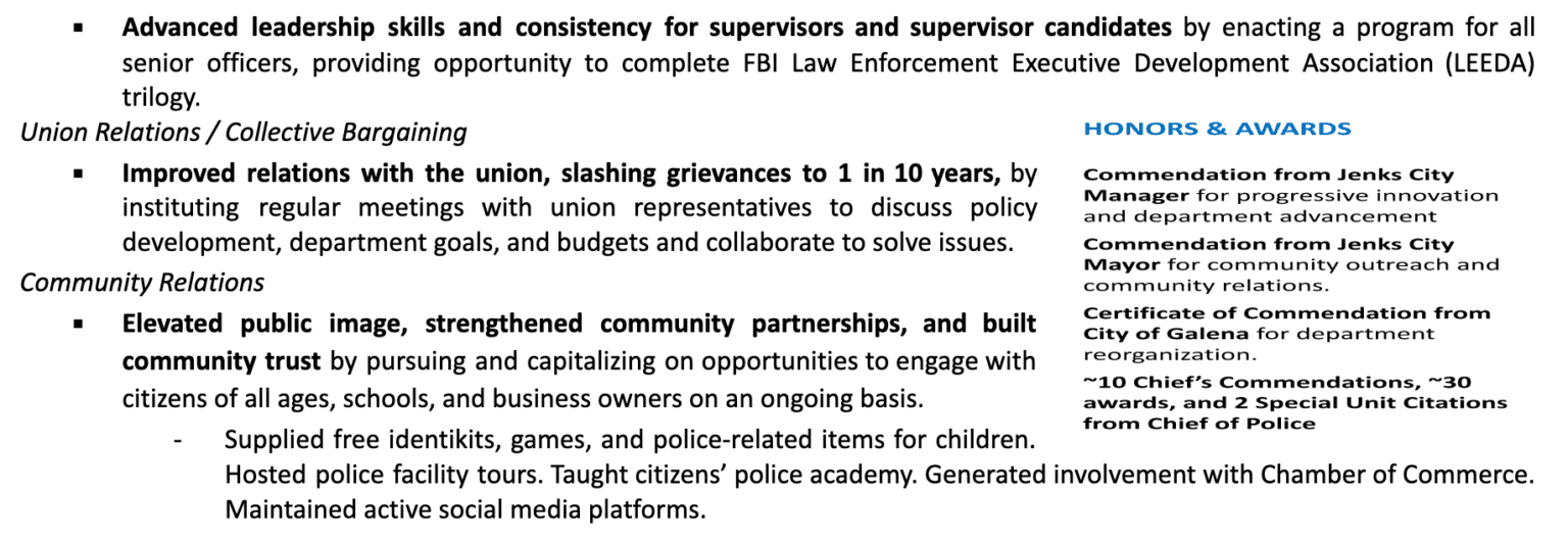 Job-Winning Police Chief Resume for 2023 [+Samples]