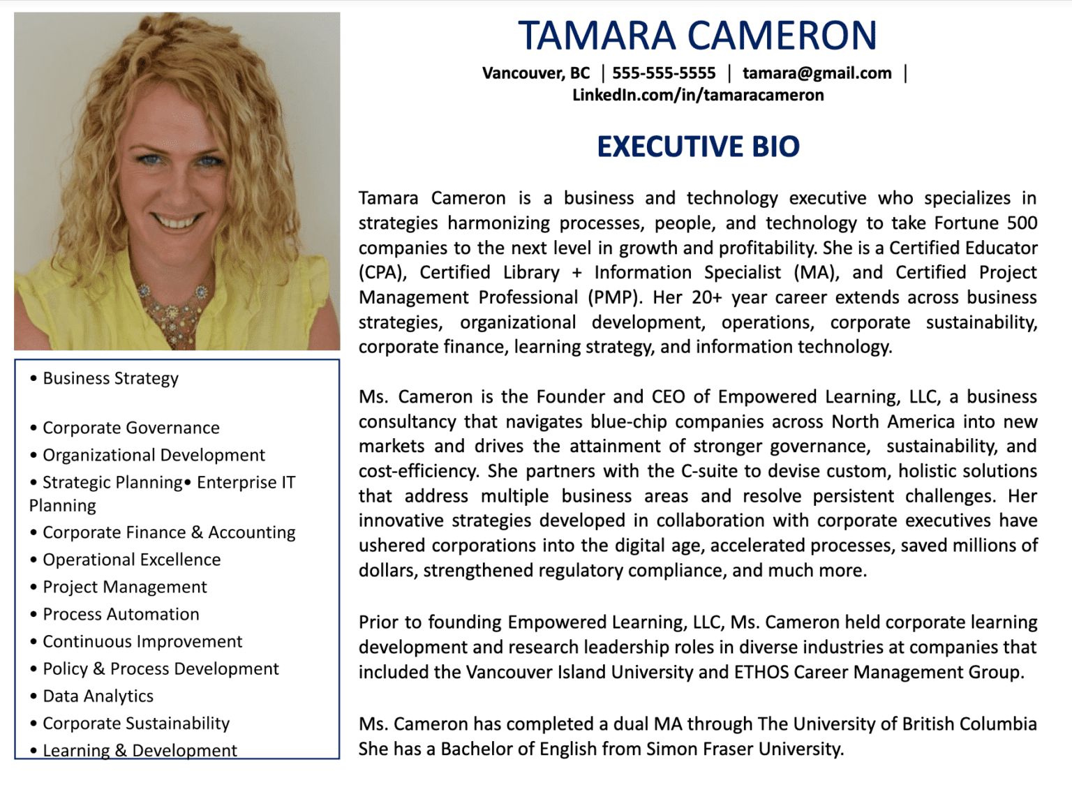 Standout Executive Bio for 2023 [Samples Included]
