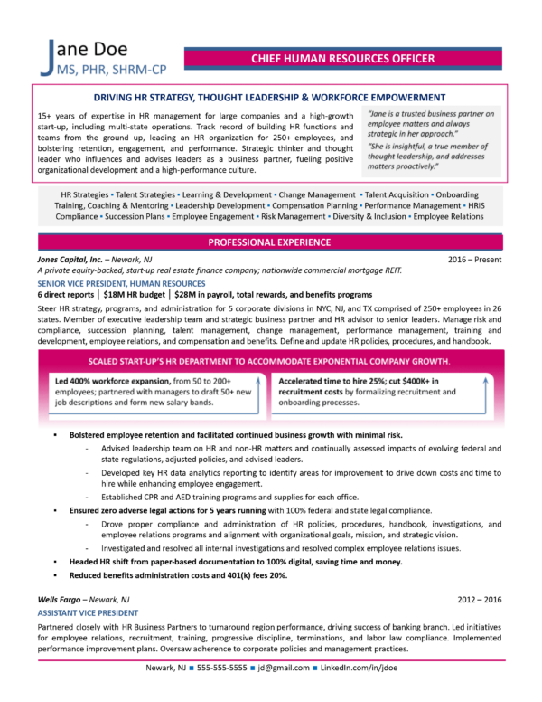 Best Chief Human Resources Officer (CHRO) Resumes For 2025