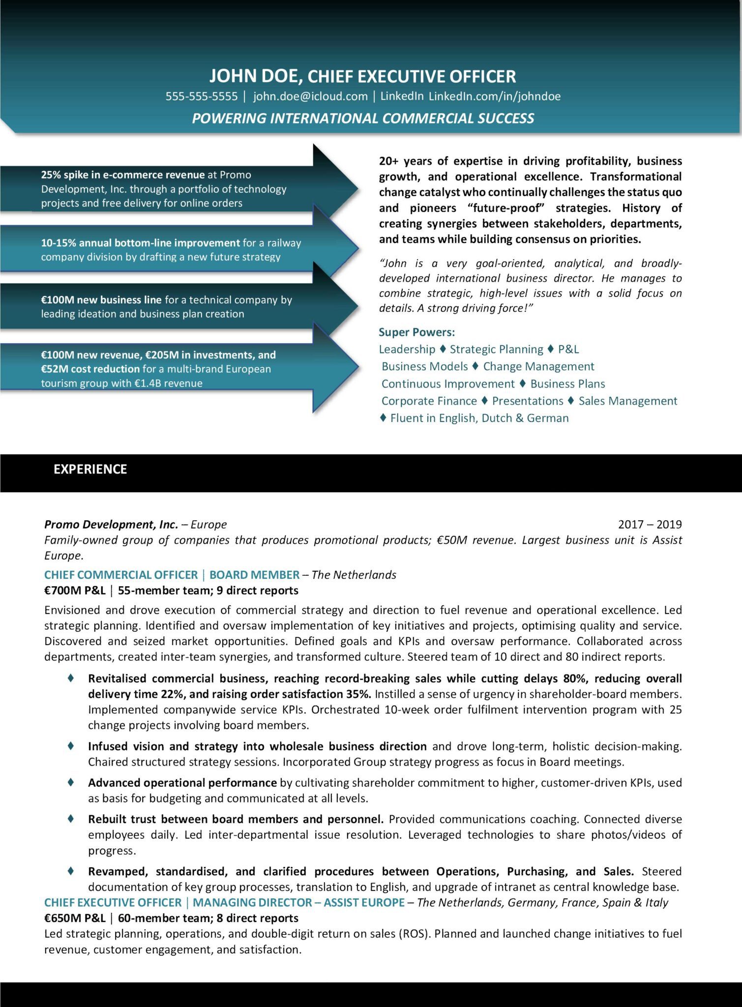 Job-winning CEO Resume Examples & Guide for 2023