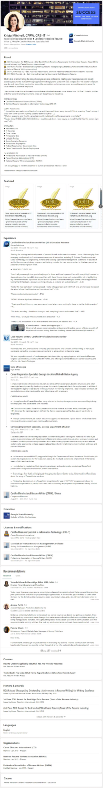 Professional LinkedIn Profile Sample 2023 (with example)