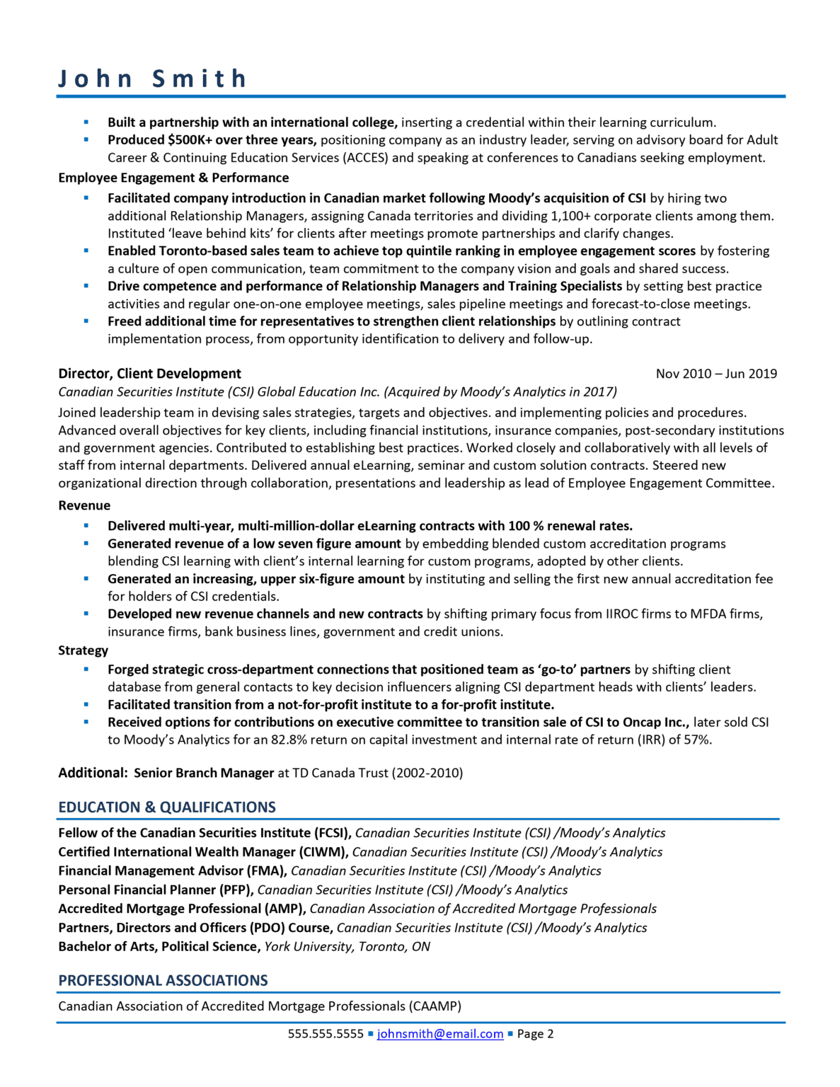 Director of Business Development Resume for 2023 [+Samples]