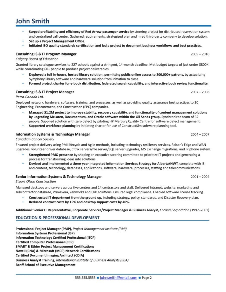2025 Technical Project Manager Resume Example [+Guide]