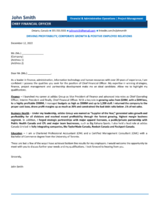 Job-Winning CFO Cover Letter for 2023 [+Samples]