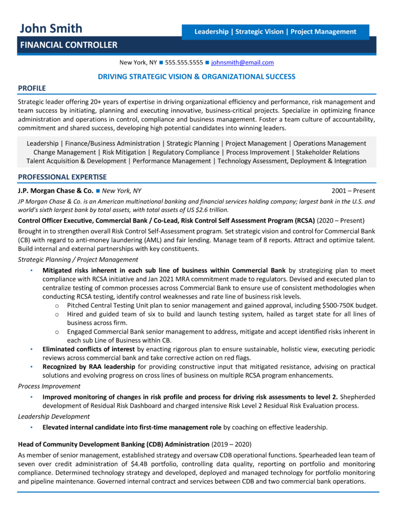 2026 Financial Controller Resume Examples [+Guide]