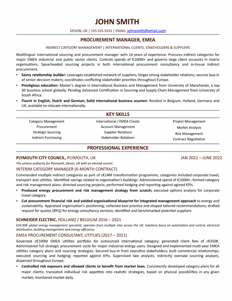 Job-Winning Procurement Manager Resume for 2023 [+Samples]