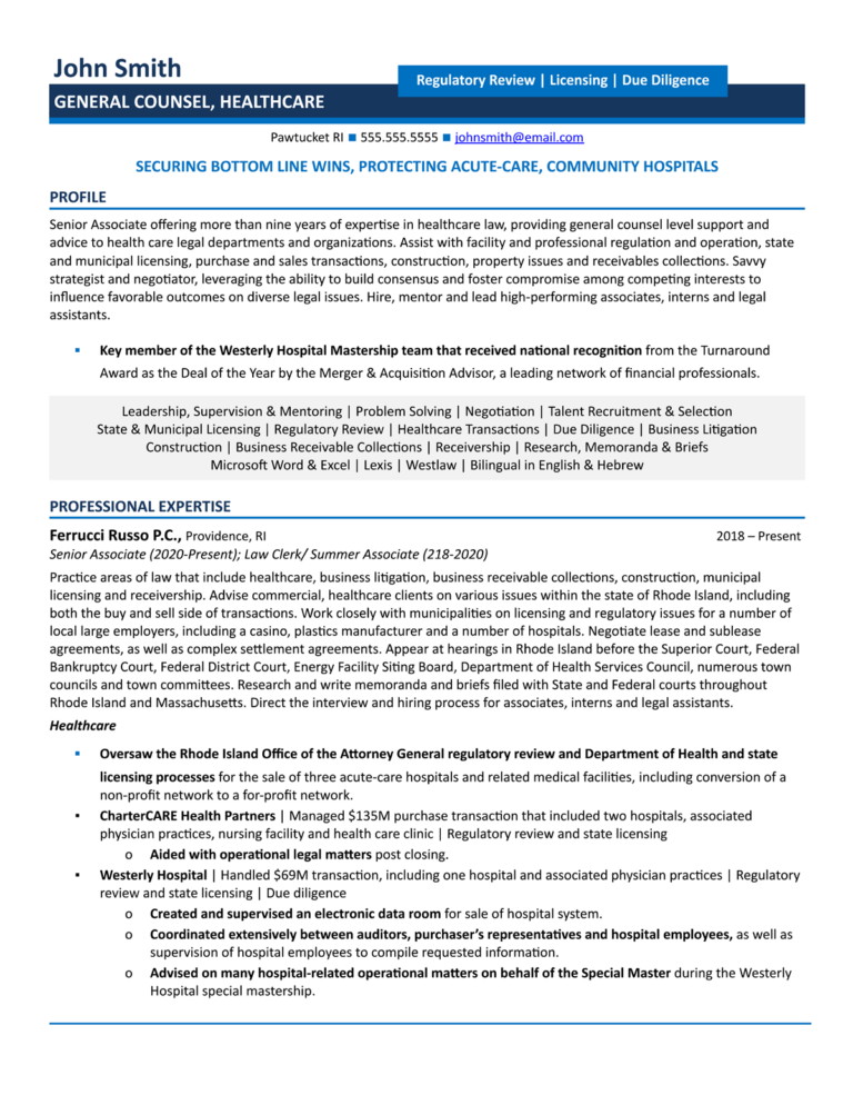 General Counsel Resume and Cover Letter for 2023 [+Samples]