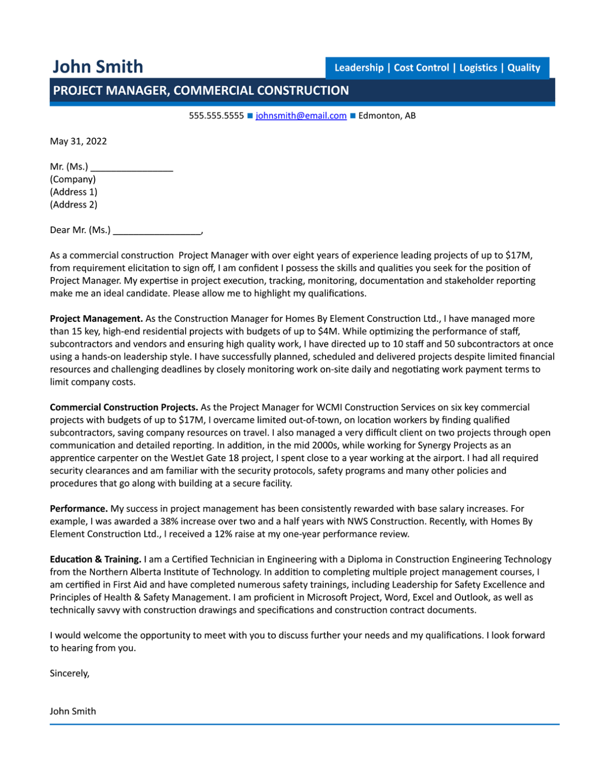 2025 Project Manager Cover Letter Examples [+Guide]