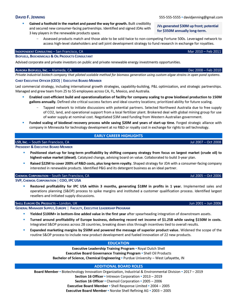 Job-winning CEO Resume Examples & Guide for 2023