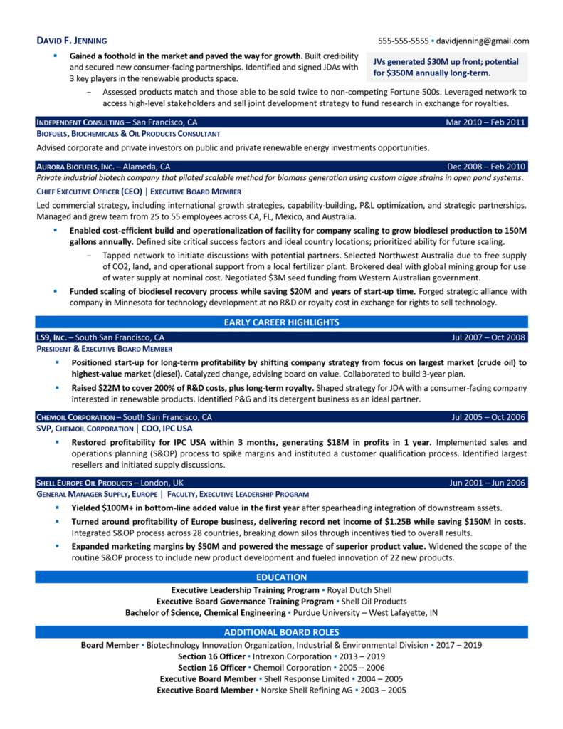 Job-winning CEO Resume Examples & Guide for 2023