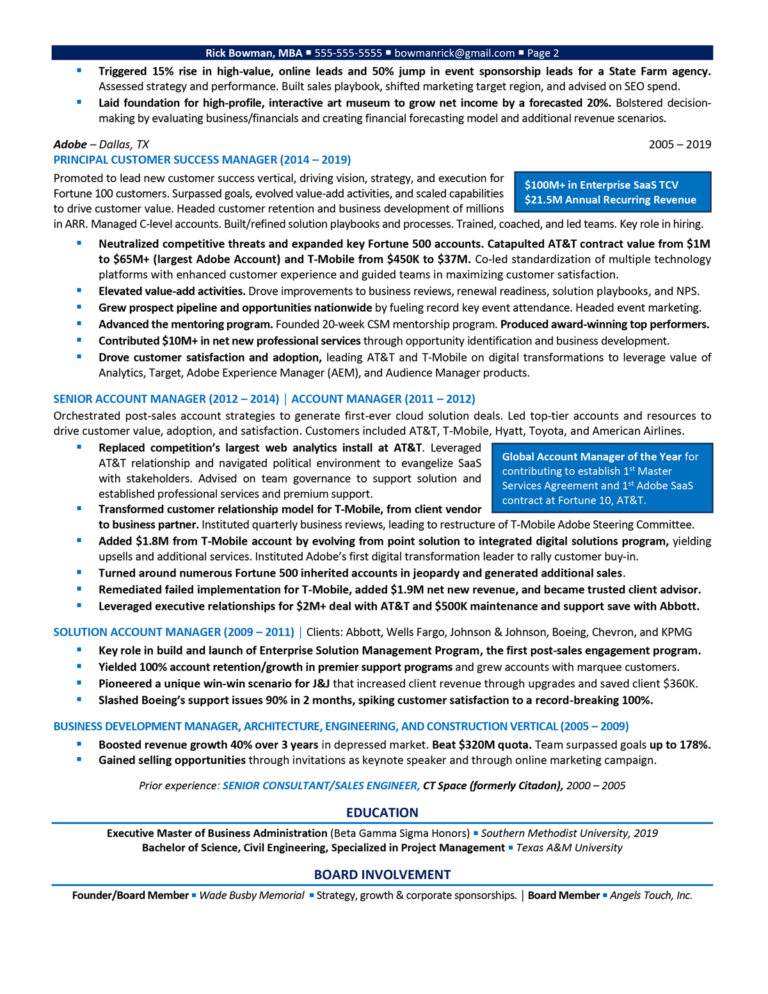 2025 Customer Success Manager Resume Examples [+Guide]