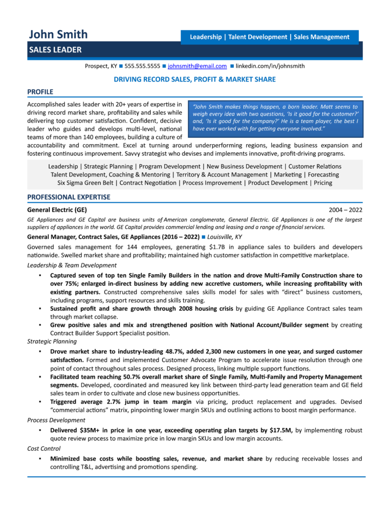 30+ Executive Resume Examples [C-Level, VP & Director]