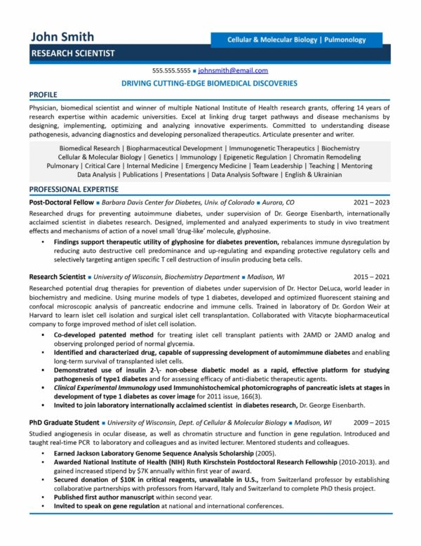 2025 Research Scientist Resume Examples [+Guide]