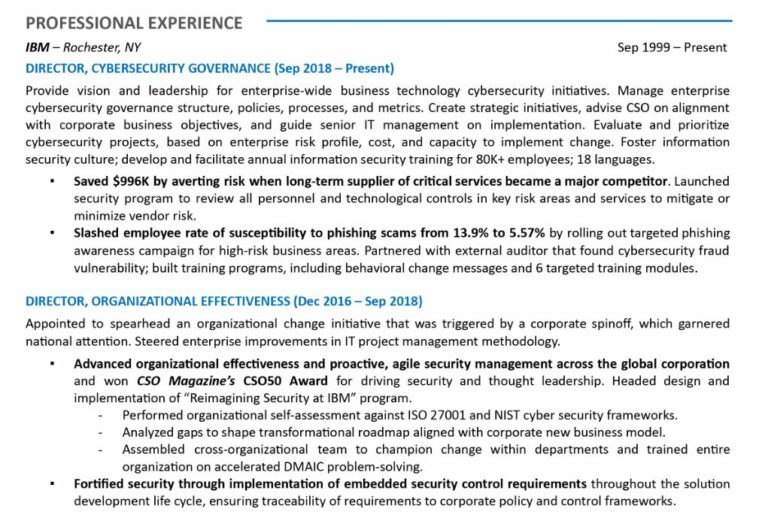 Chief Information Security Officer CISO Resume Examples 2023
