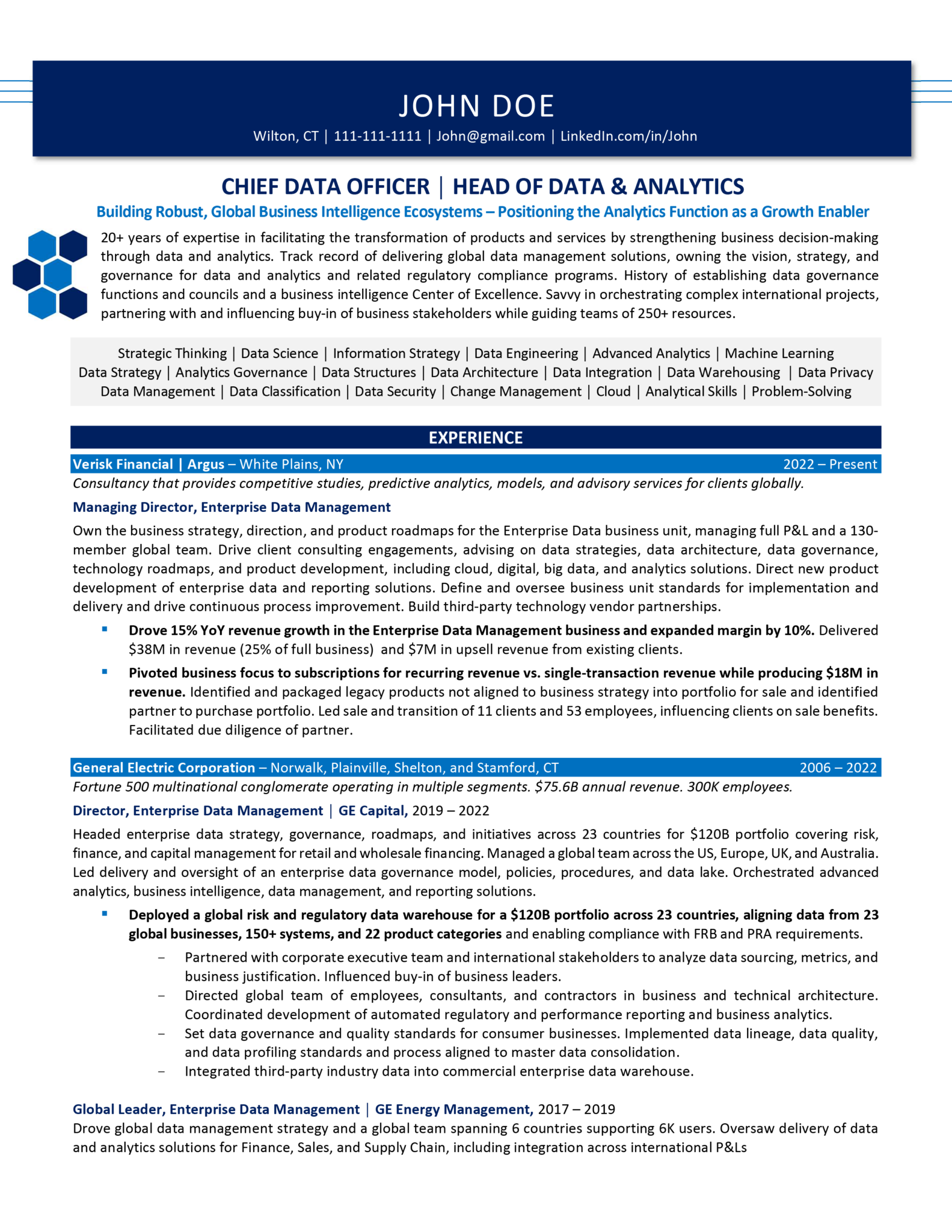 2025 Chief Data Officer (CDO) Resume Examples [+Guide]