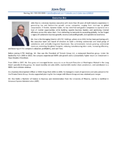 Best Executive Bio Examples For 2025