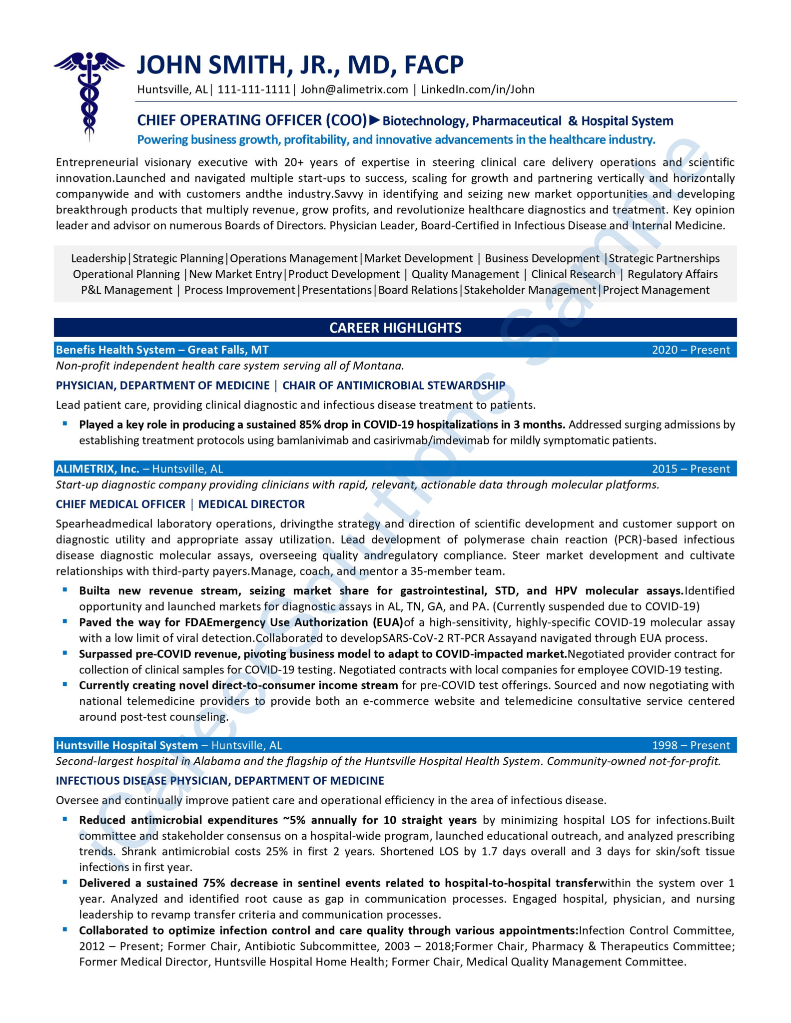 Chief Operating Officer COO Resume Examples For December 2025