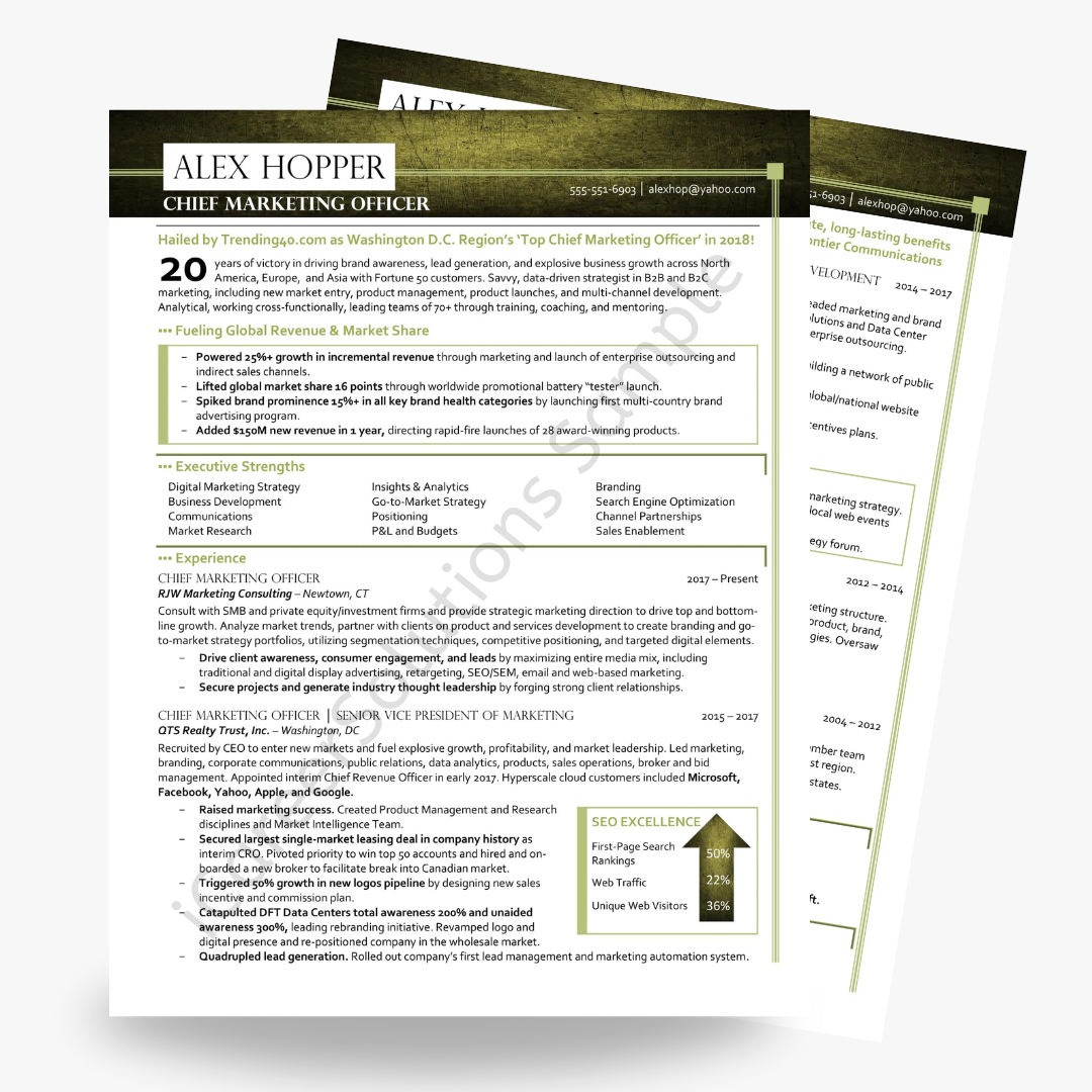 Chief Marketing Officer (CMO) Resume Examples for 2026